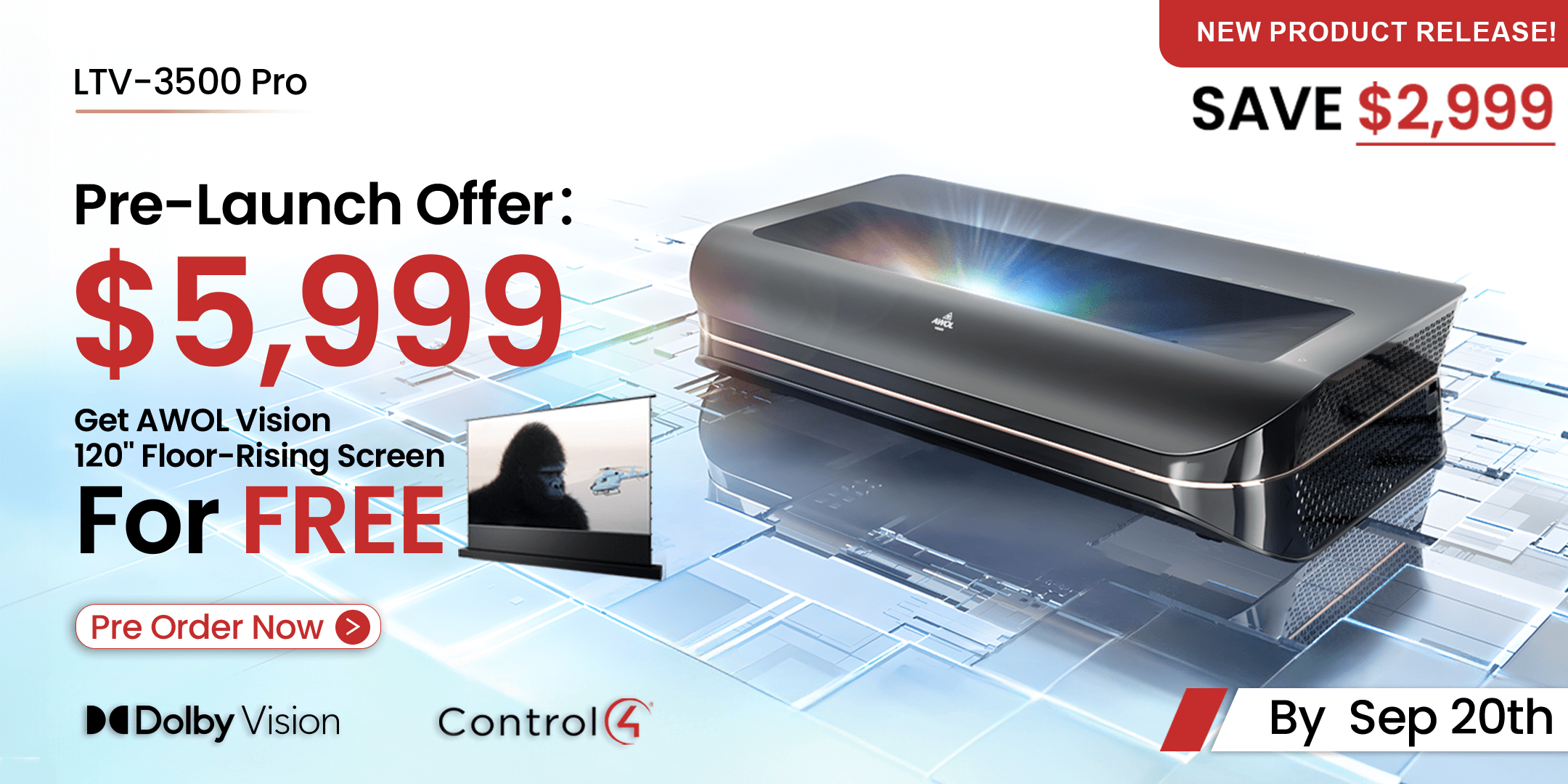 AWOL Vision LTV-3500 4K Ultra Short Throw Projector – UST Projector